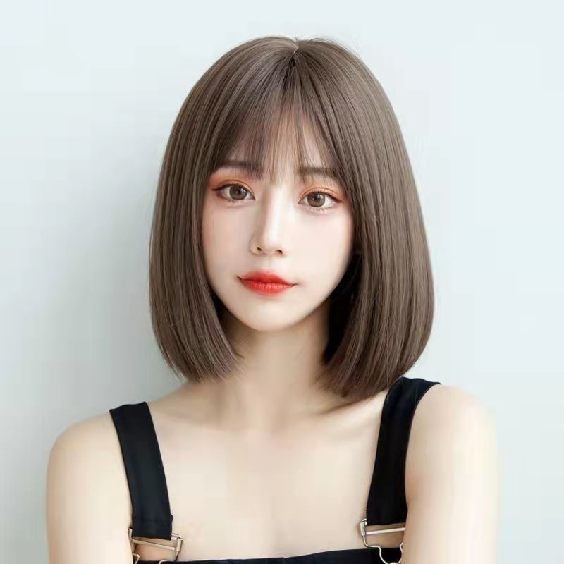 Wig Female Short Hair Round Face Influencer BOBO Head Inner Buckle ...