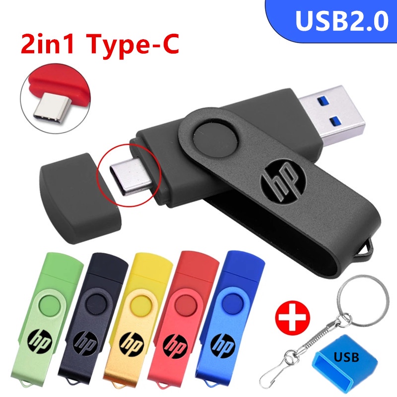 HP Flash Drive 2 in 1 OTG Type C USB 2.0 128gb 32gb USB Pendrive 64gb ...