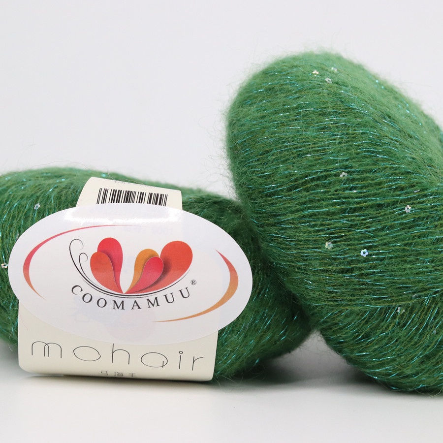 25G Sequins Mohair Yarn Soft Gold Silver Thread Sparkly Thin Wool Yarn ...