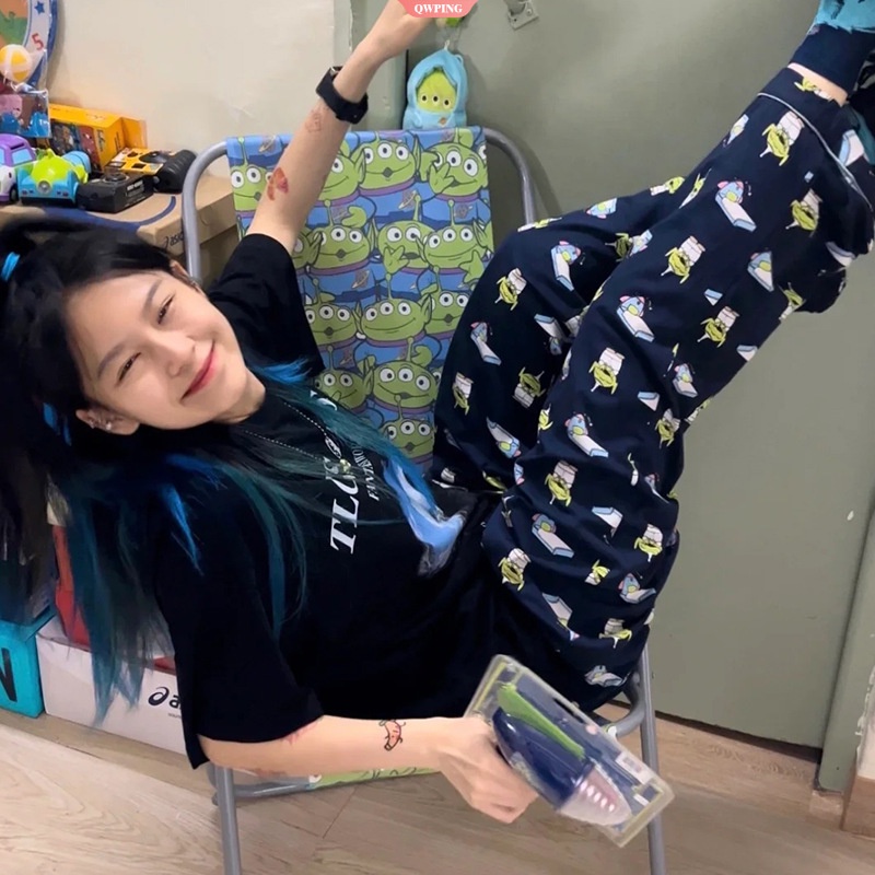 Alien Print Pajama Pants for Girls Toy Story Loose Straight Leg Pants ...