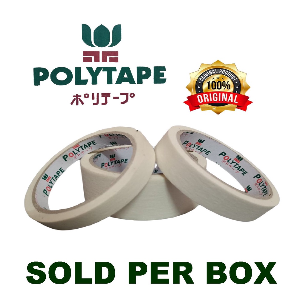 POLY MASKING TAPE 1/2 3/4 1 1-1/2 & 2 X 15 MTS (SOLD PER BOX) | Shopee ...