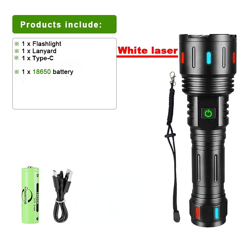 6800000LM Flashlight Rechargeable Torch Light XHP90 High Power ...