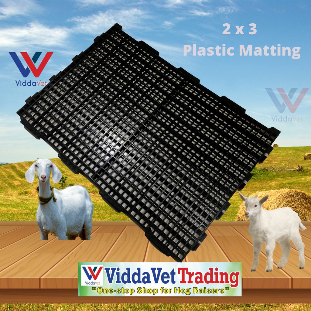 2 ft x 3 ft Black and green Plastic Matting for Goat Farm Animals Floor ...
