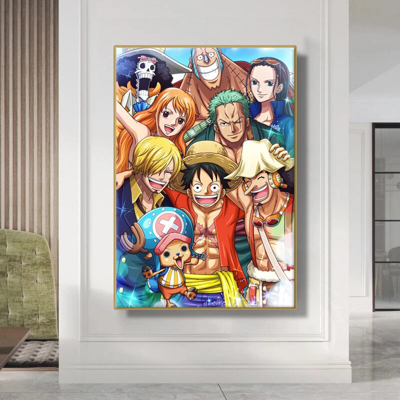 One Piece Canvas Painting Japanese Anime Character Luffy Zoro Poster HD ...
