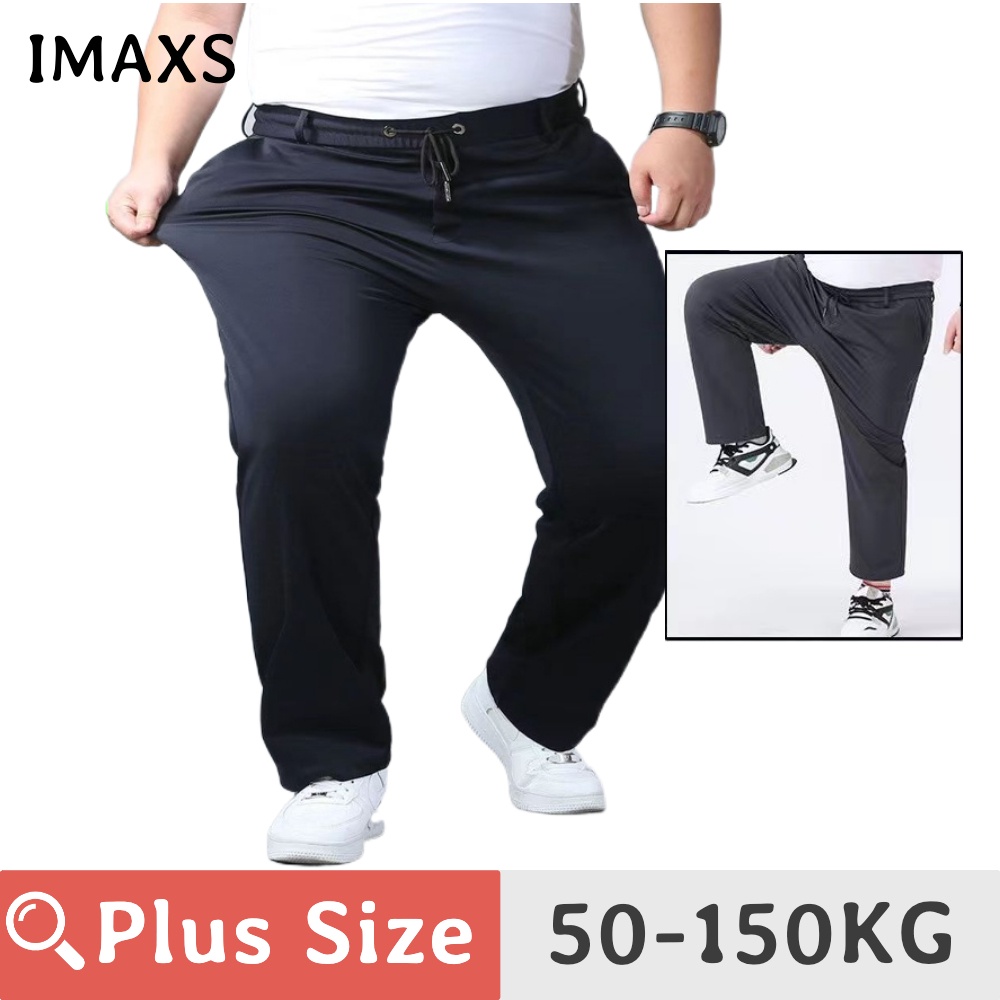 50-150KG PLUS SIZE Pants For Men Black Formal Big Trousers Oversized ...
