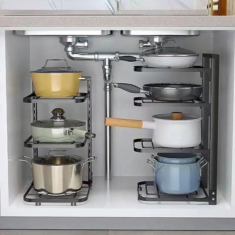 Under sink pot organizer store