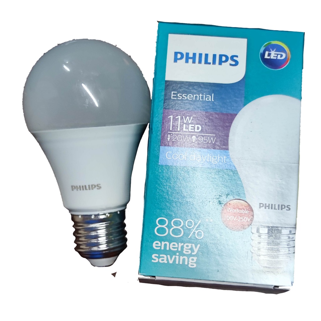 Philips 11W LED Bulb E27 220V 6500K - 11WLEDESSENTIALE27DL | Shopee ...