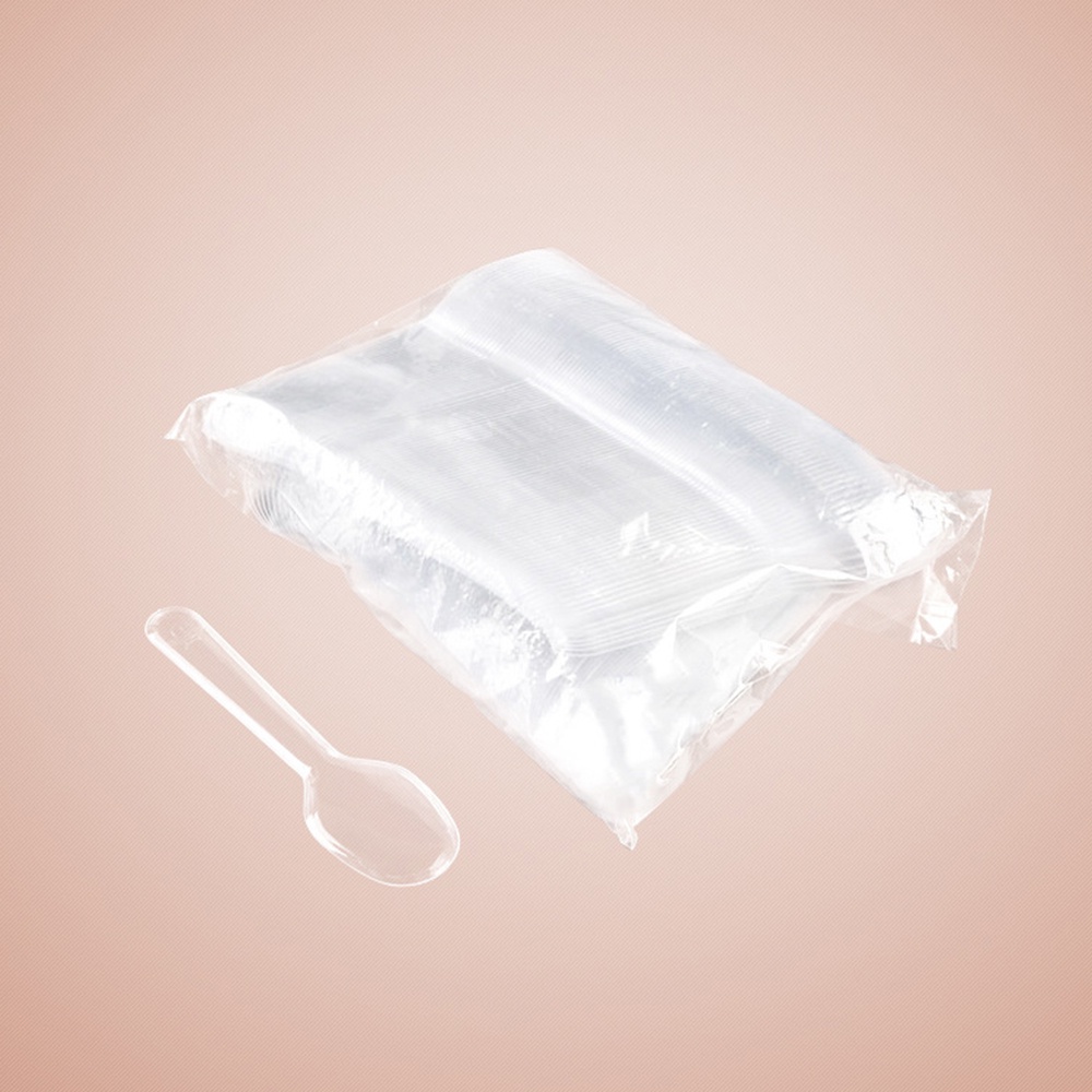 200pcs Jelly Spoons Plastic Mini Clear Disposable Flatware Ice Cream ...