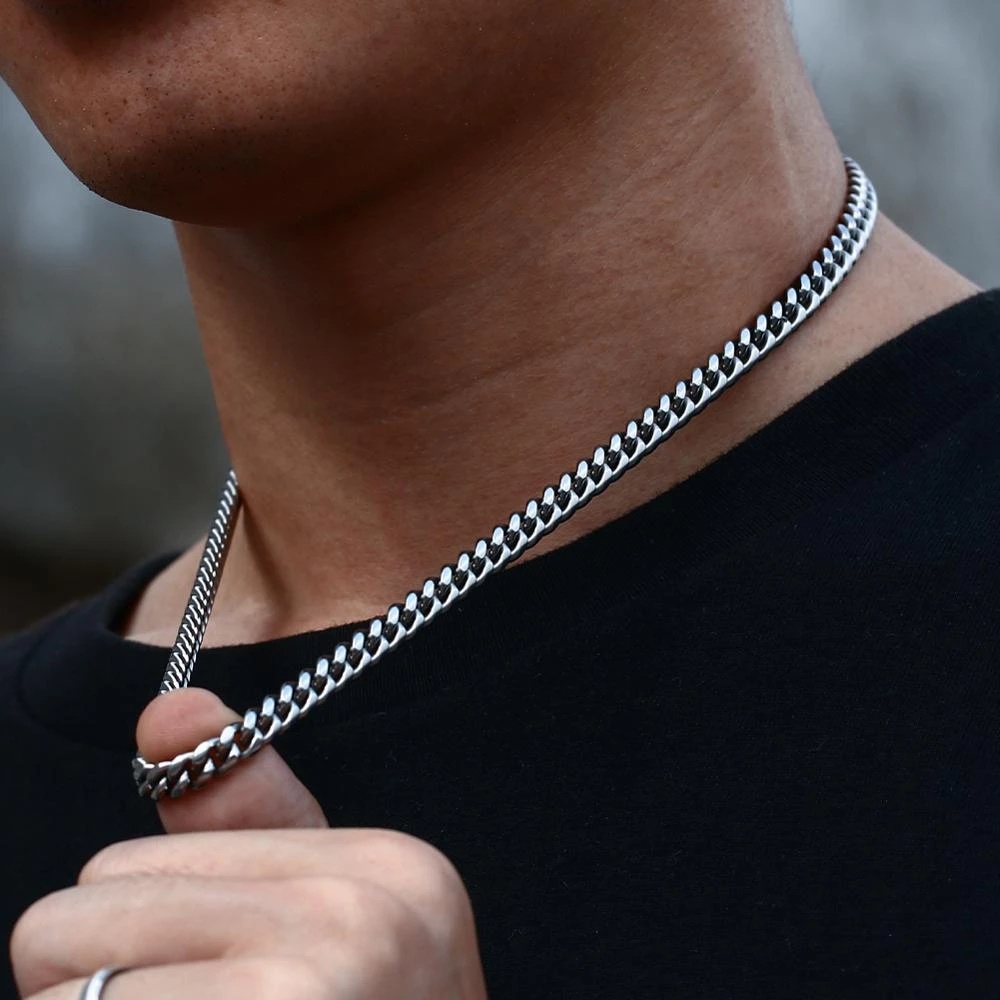 Width 3/5/7/9MM Hip Hop Cuban Link Stainless Steel Chains Necklace for ...