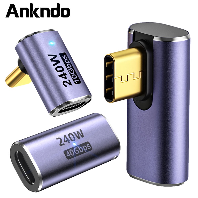 Ankndo USB4.0 40Gbps Type C to USB C PD3.1 Adapter Connector 240W 8K ...