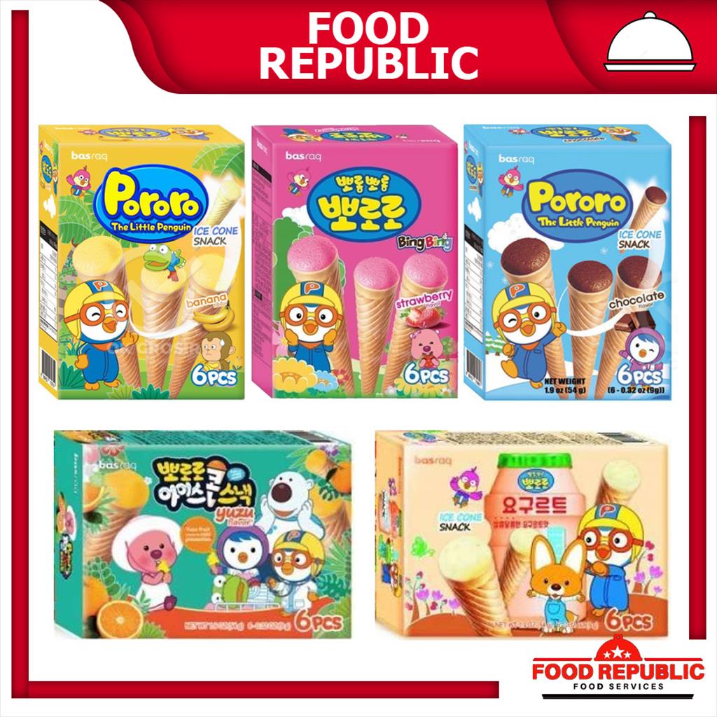 PORORO ICE CONE SNACK CONTENTS 6 PC BINGBING WAFER SNACK ICE CREAM ...