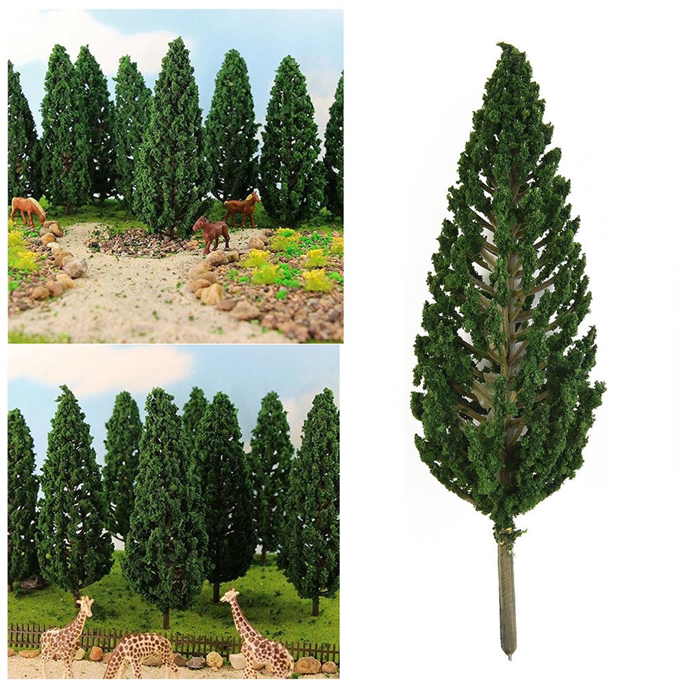 20 Pcs Model Trees 16CM Model Pine Trees HO Scale Train Railroad ...