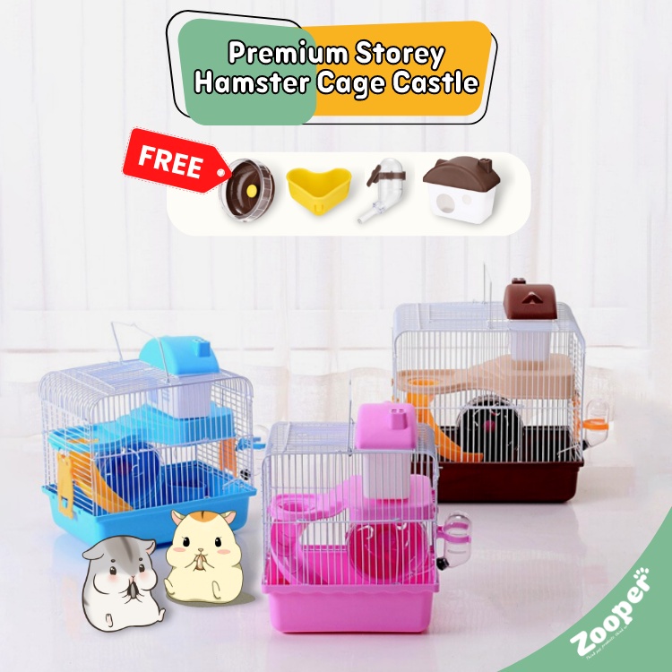 Premium Double Storey Hamster Cage Castle Full Set Banglo Sangkar ...
