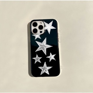 Star Phone Case European American Glossy Black TPU Soft Silver Five ...