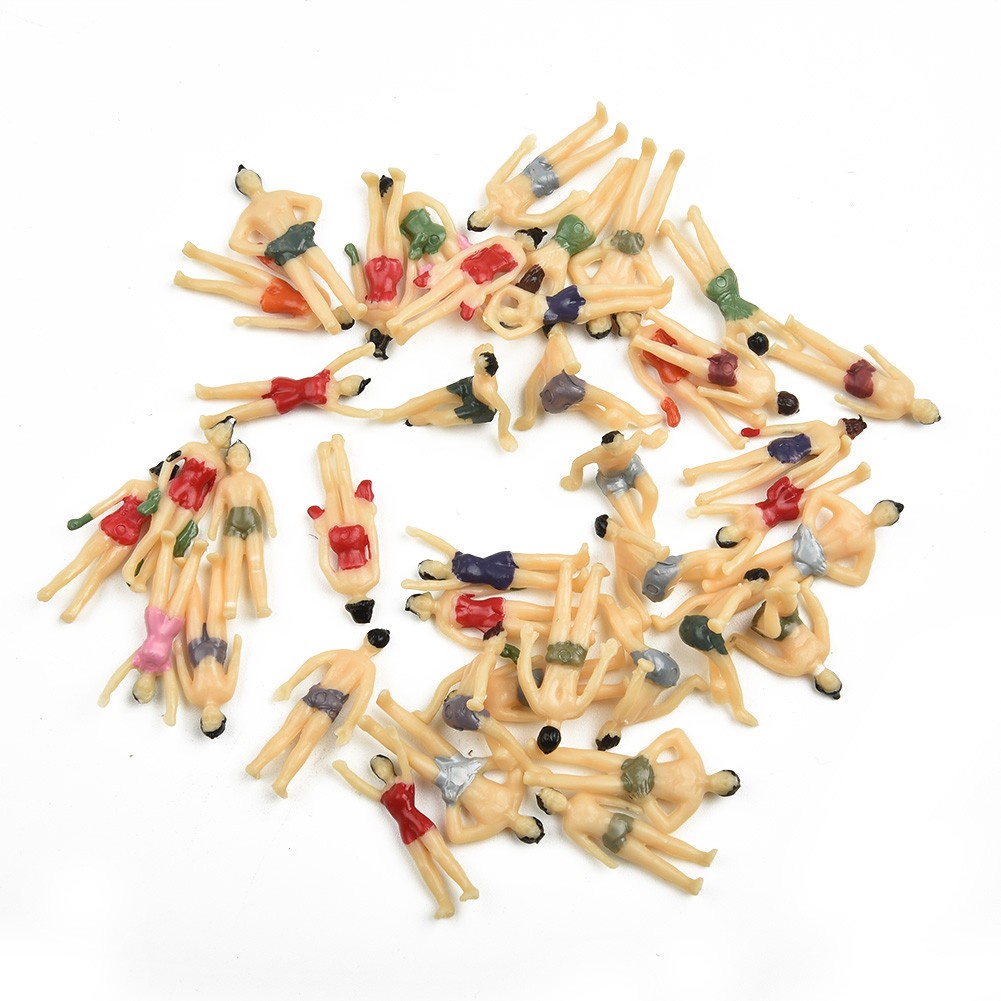 40pcs 1:75 HO Scale Seaside Visitors Model Swimming People Figures ...