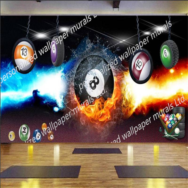 Cutom Modern Billiard Hall Wall Paper Billiards Room Snooker Sports ...