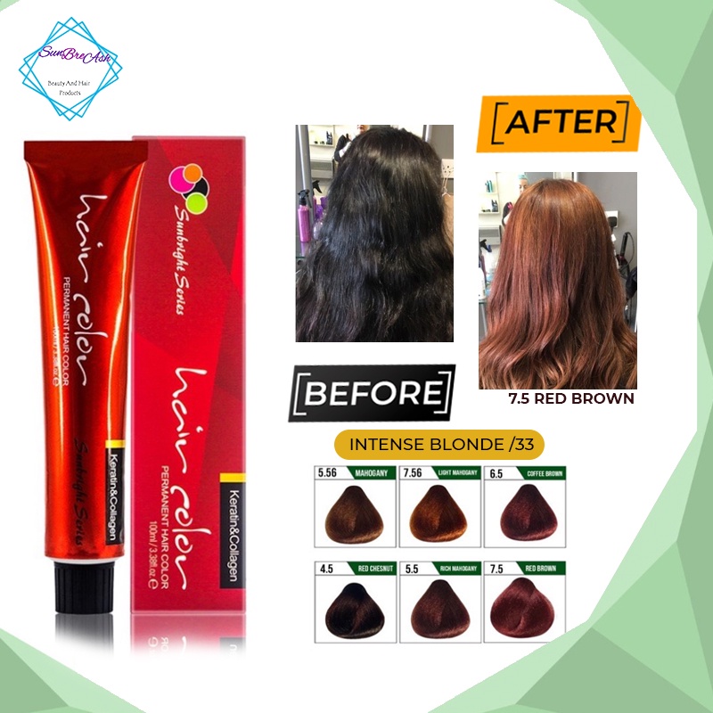 Sunbright Series Hair Colors Warm Red & Mahogany 100ml Burgudy Chestnut ...