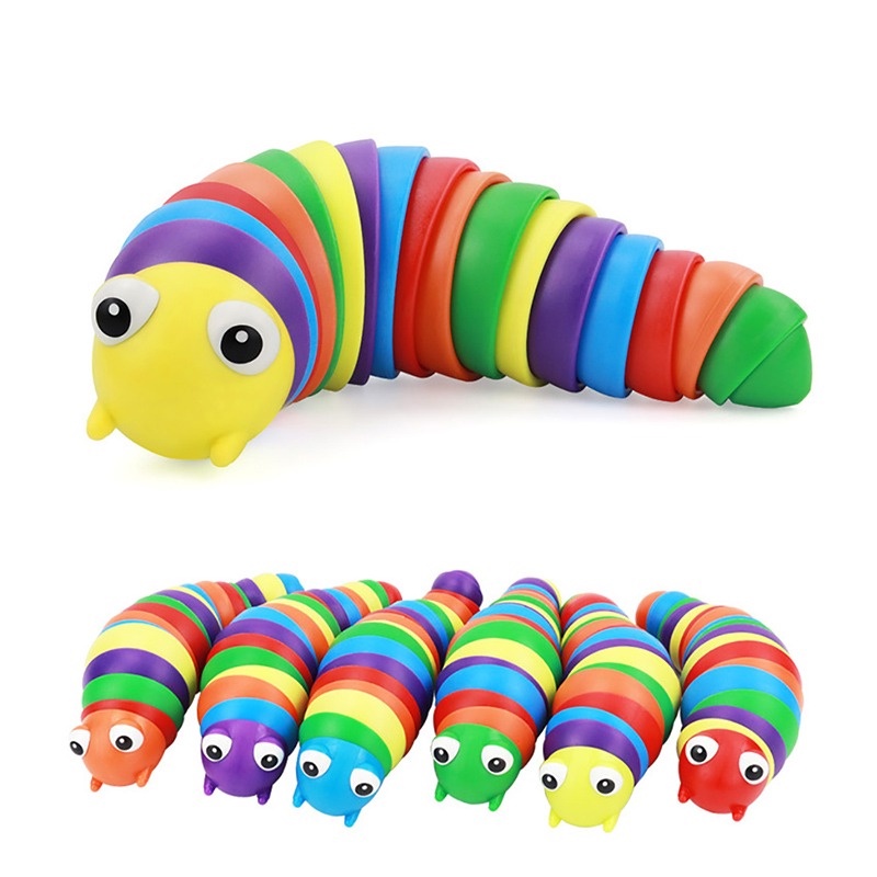 Stress Reliever Toys Fat Brain Slug Articulated Flexible 3D Slug Fidget ...