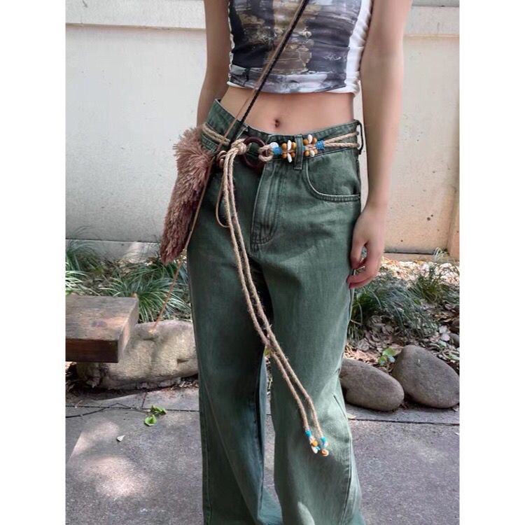 Vintage Woven Ethnic Style Versatile Waist Rope Shell Hemp Rope Belt ...