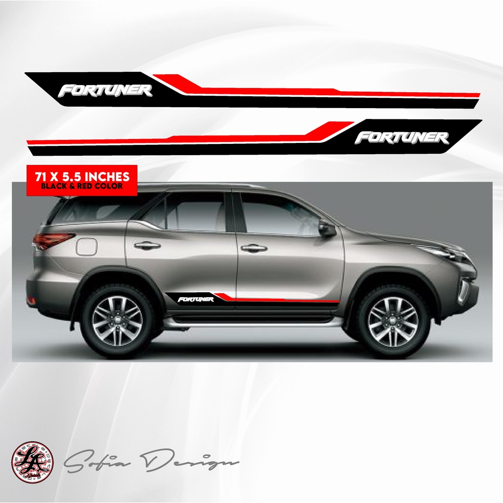 x2 TOYOTA FORTUNER BODY STICKER CUT OUT VINYL DECALS FOR TOYOTA ...