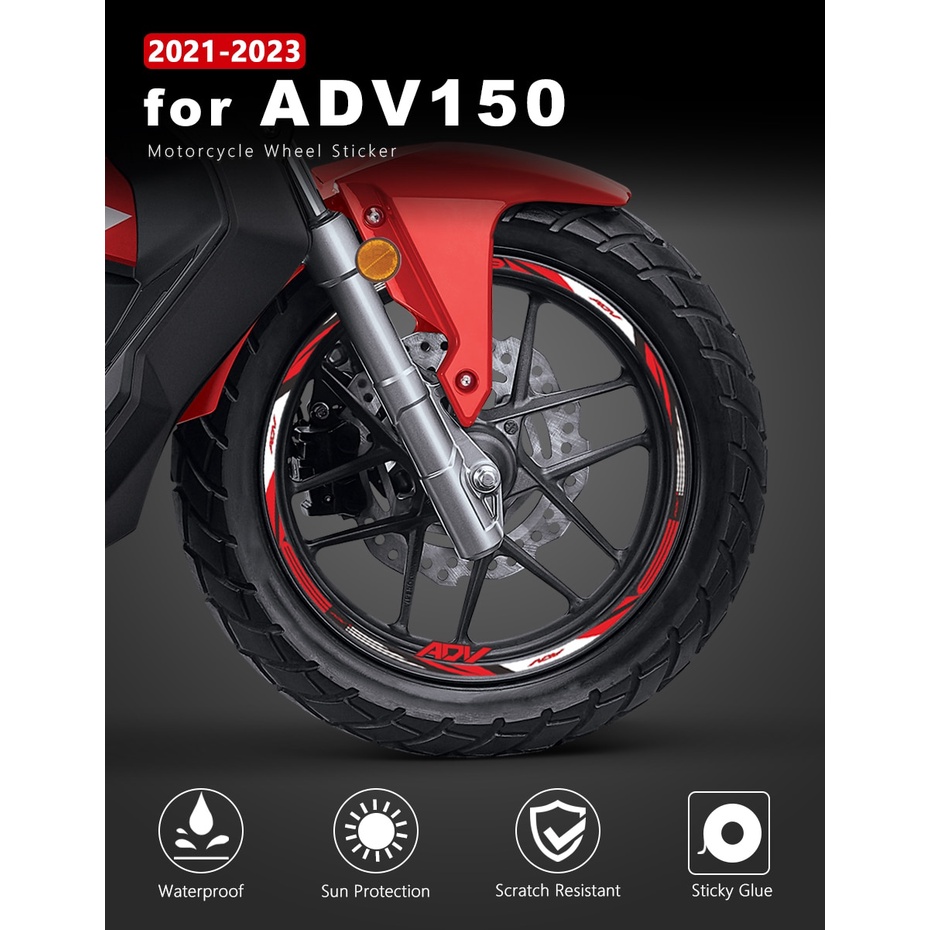 Motorcycle Wheel Sticker Waterproof Rim Stripe Hub Decal ADV 160 ...