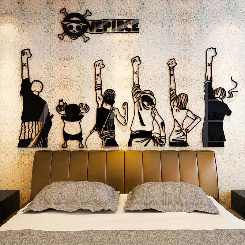 3D acrylic three-dimensional wall sticker One Piece poster anime road ...
