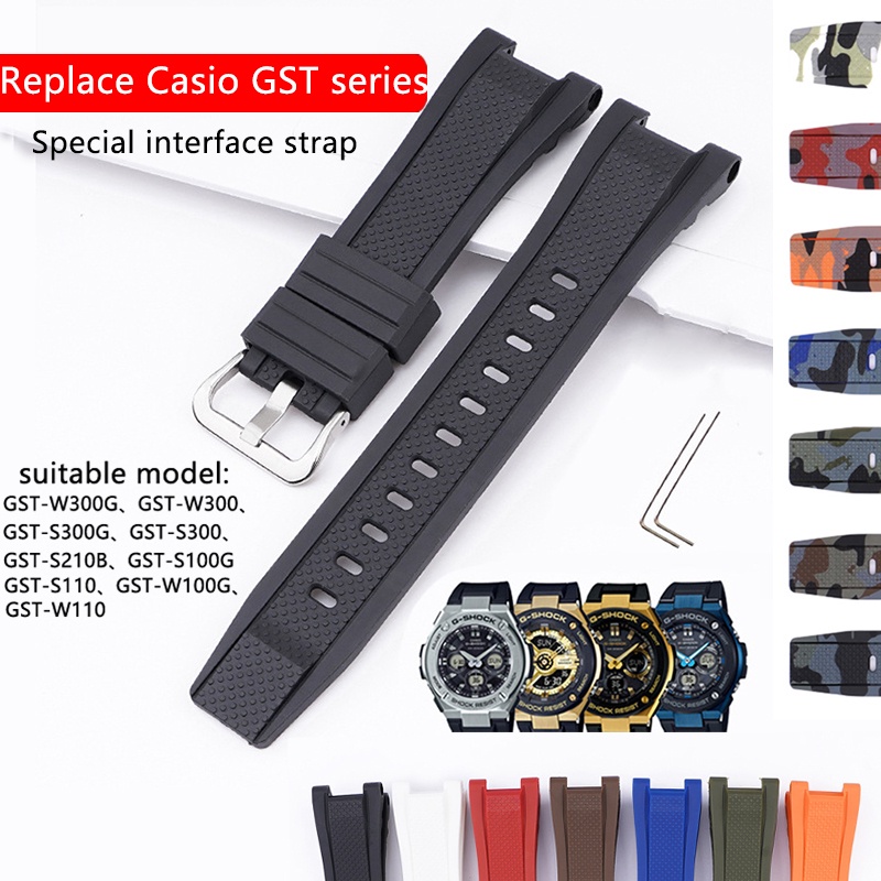 Silicone Watch Band Strap for G-SHOCK GST-210B GST-W300G S300G S110 ...