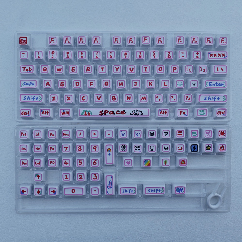 Blue Watercolor Pen Keycaps XDA Profile Anime Hand Drawn PBT Dye Sub ...