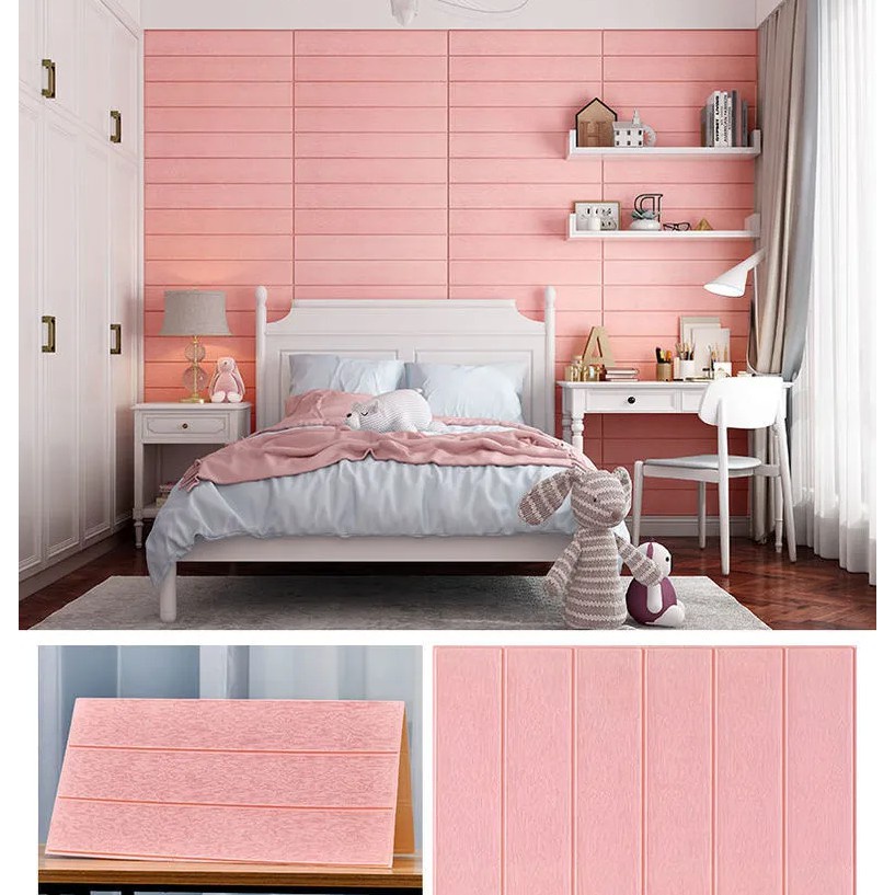 Wall Paper Dinding Adhesive 3D Foam Wallpaper Wall Decor Pelekat ...