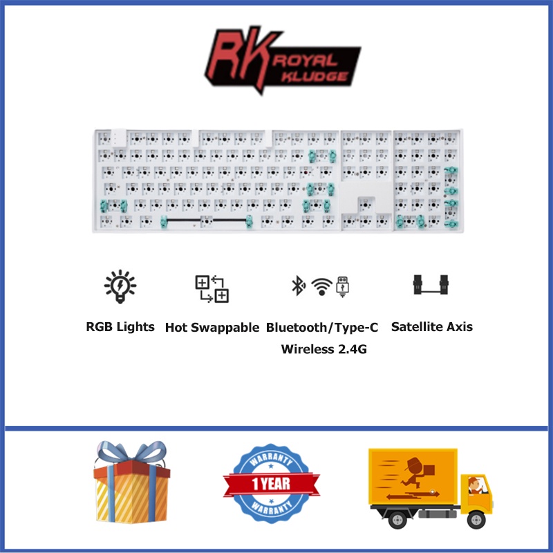 Royal Kluge RK108 Wireless Mechanical Keyboard Kit RGB Lighting DIY Hot ...