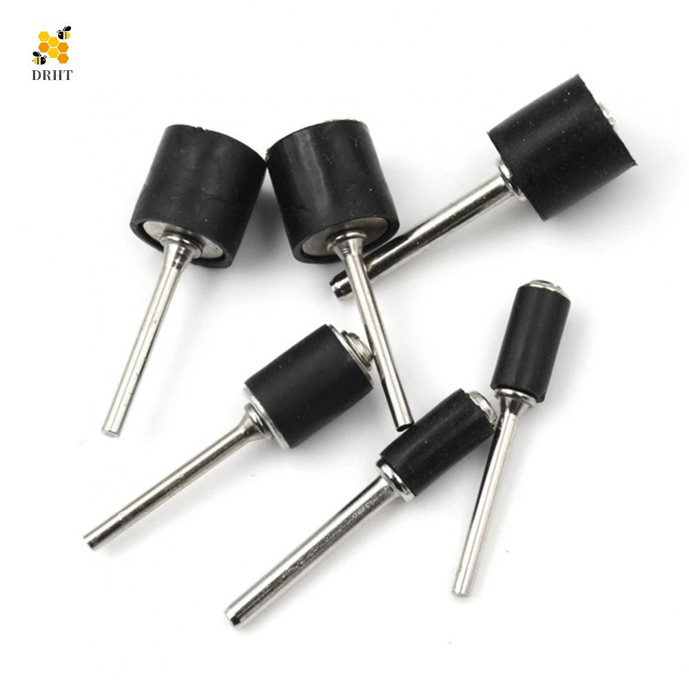 DHEART~6pcs Rubber Mandrel Set Sandpaper Circle Kit Grinder Drum ...