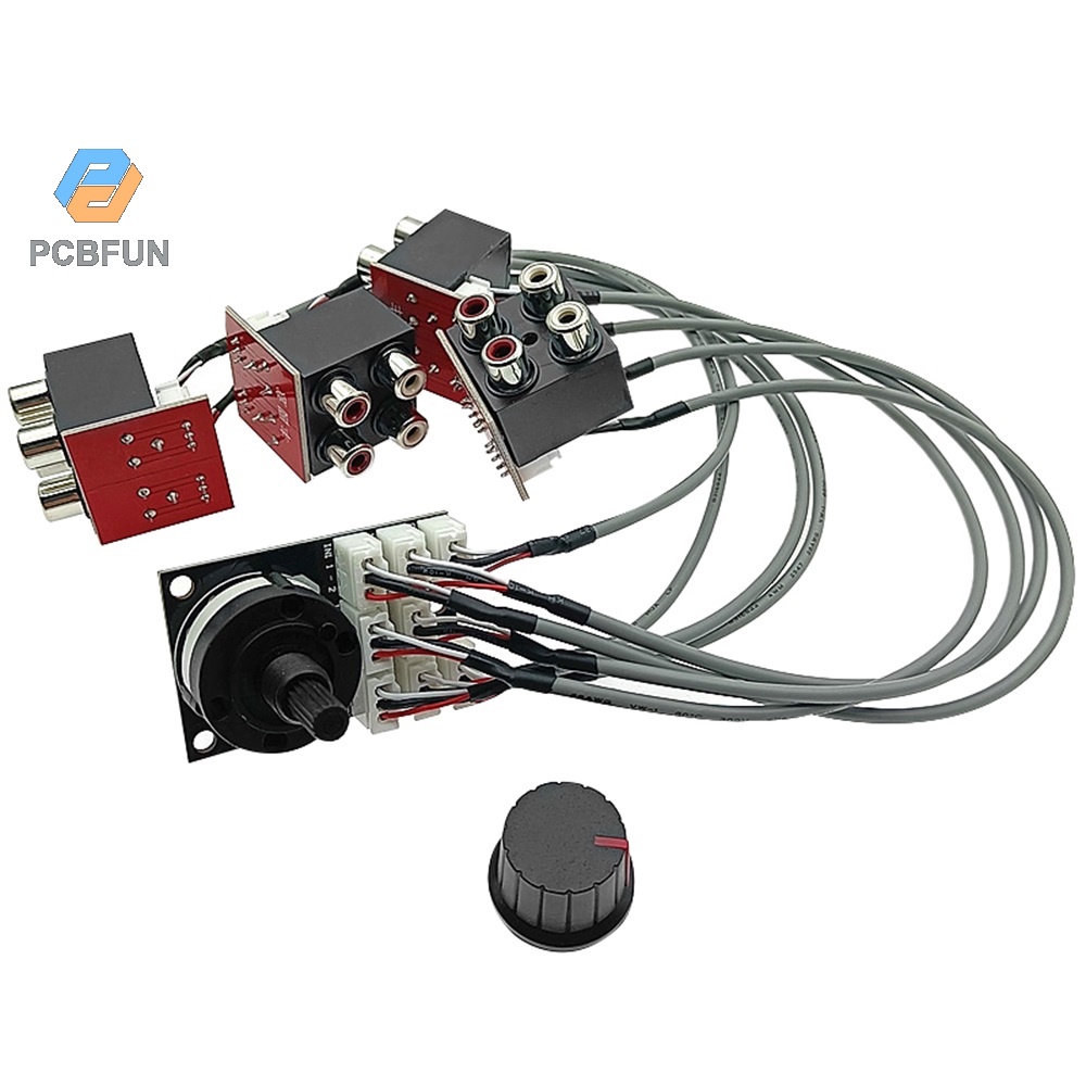 pcbfun 4 Channel RCA Audio Signal Switch Board 3-way Signal Selector ...