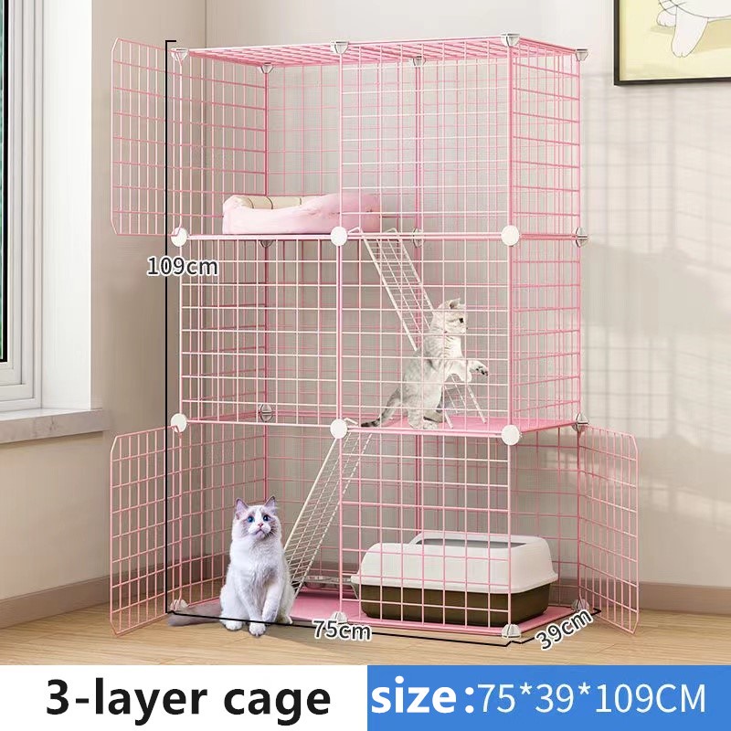 Stackable Cat cage Dog Cat Rabbit Cage easy assemble kitten pet cage Pet House Cage For Cat ...