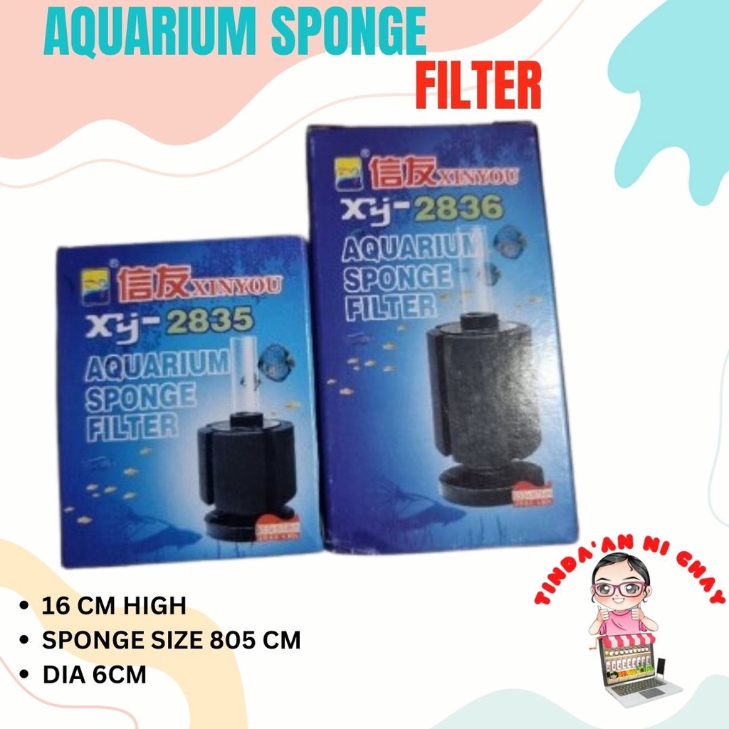 Aquarium Sponge filter XY 2535 2536 2811 2835 aerator | Shopee Philippines