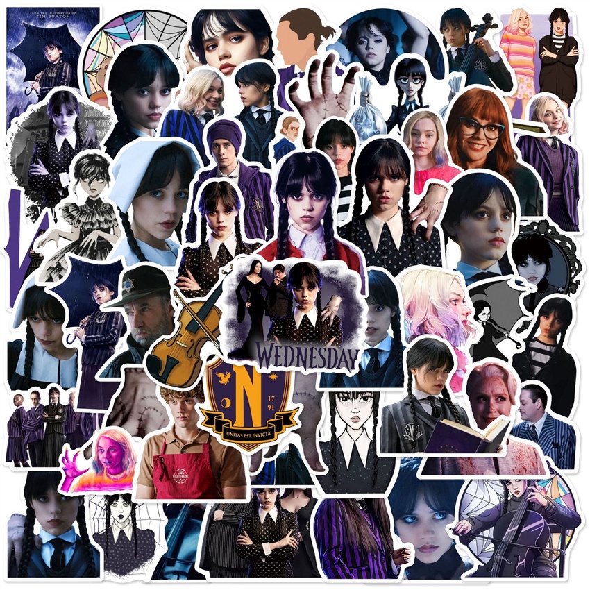 Wednesday Addams Series 06 Stickers 50Pcs/Set Fashion DIY Waterproof ...