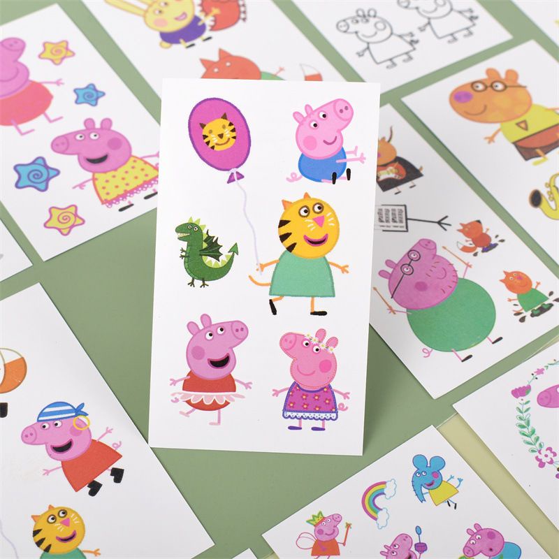 Piggy page sticker piggy page tattoo sticker children's male and female ...