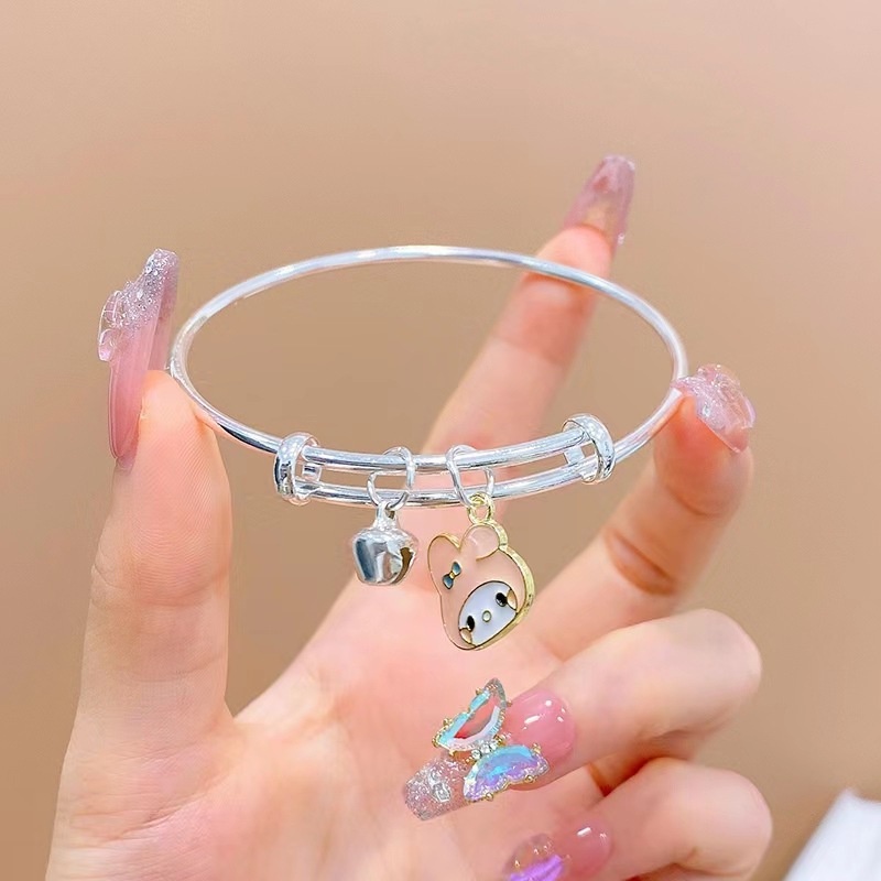 New Sanrio Bracelet Kawaii Anime Melody Kuromi Cinnamoroll Crystal