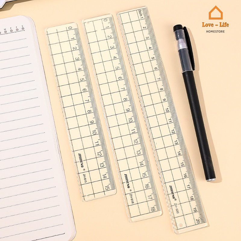 Transparent Plastic Measuring Straight Ruler/ Students Drawing Geometry ...