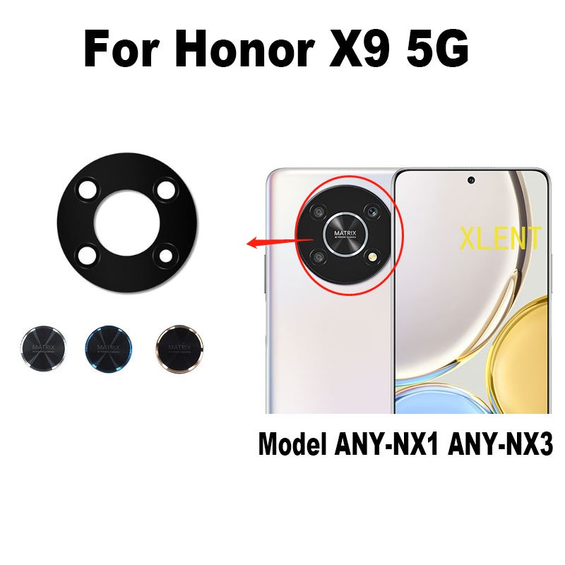 For Honor X9 5G Rear Camera Glass Lens Back Cover With Ahesive Sticker ...
