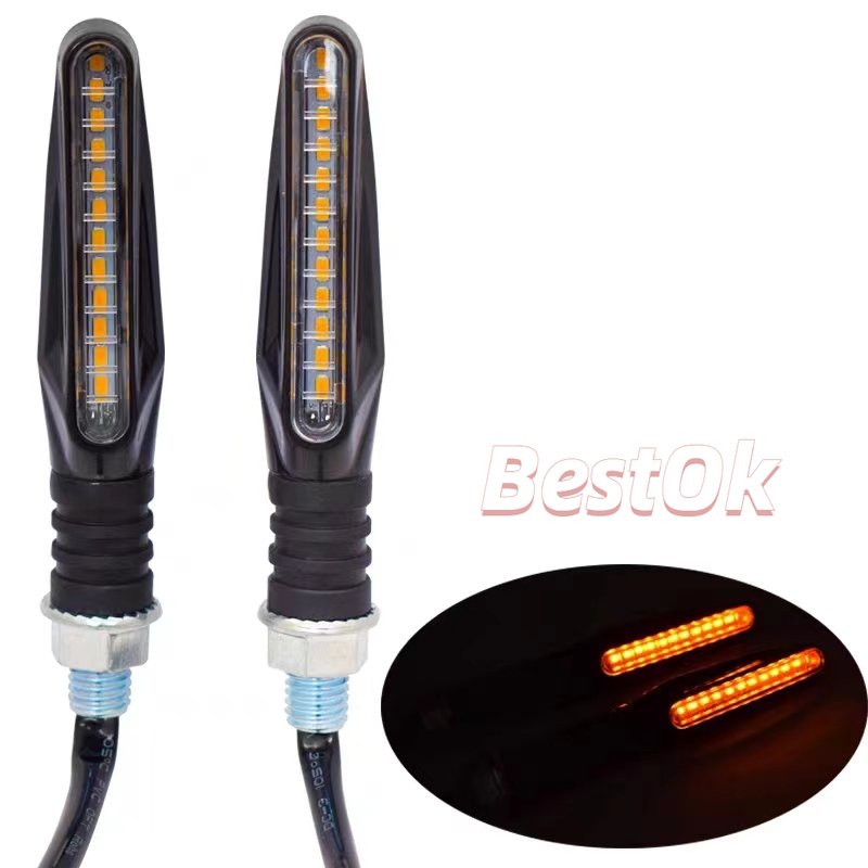 2Pcs Motorcycle Flasher Led Universal Flowing Water Blinker Rear Light ...