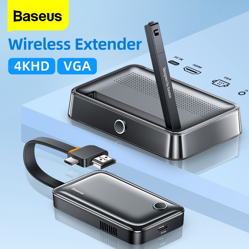 BASEUS 4K Wireless HDMI-compatible Video Transmitter & Receiver Kit 5G ...