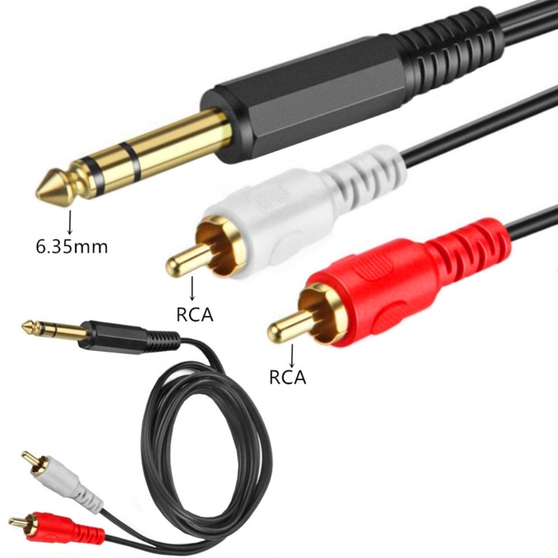 ADD 1 in 2 out Male 6 35mm 1 4-TRS to Dual-RCA Audio-Cable Y-Splitter ...
