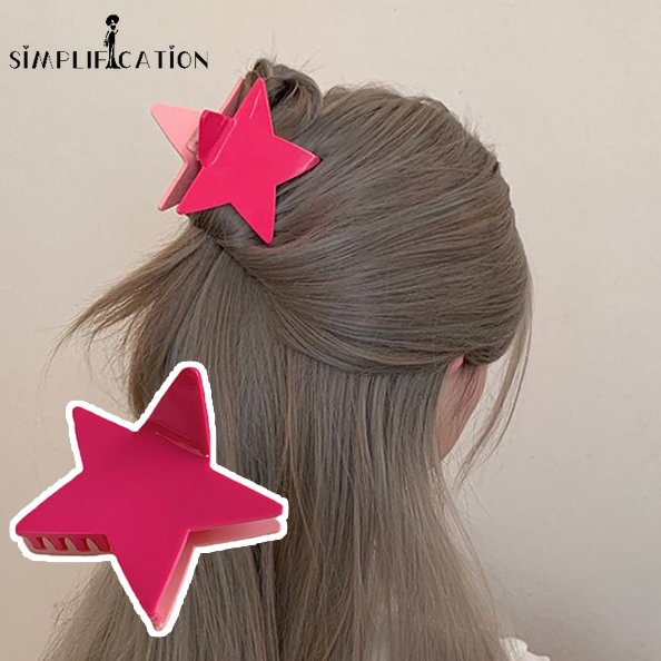 Two-Sided Candy Color Flash Star Hair Clips/Simple Frosted Imitation ...