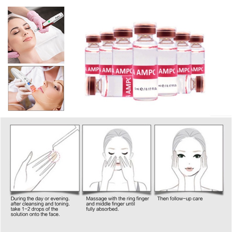 10 Bottles Meso HA Ampoule Pure Hyaluronic Acid Serum for Microneedling ...