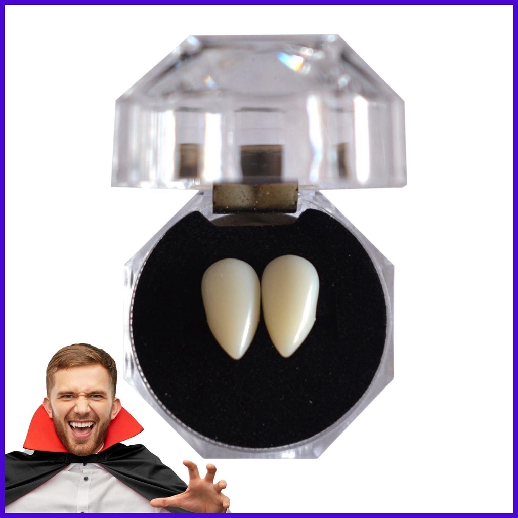 Halloween Fake Teeth Cosplay Vampire Fangs Dentures Realistic Fake ...