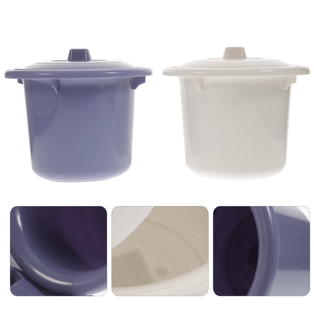 2 Pcs Container with Lid Urinal Dustproof Spittoon Plastic Travel ...