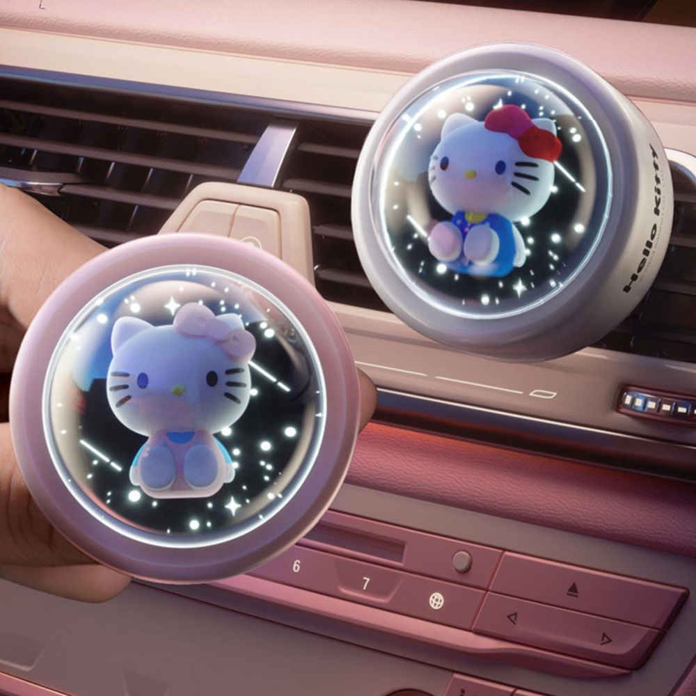 Car Air Freshener Kawaii Hello Kitty Car Perfume with Starry Sky Light ...