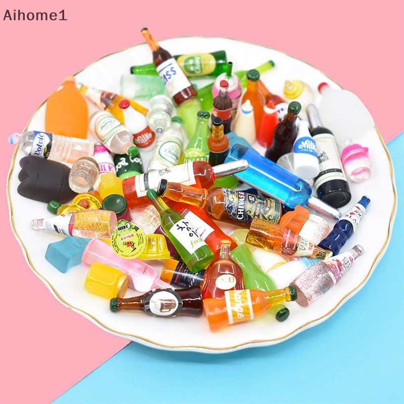 Aiho 10/20PCS Miniature Drink Mixed Mini Coke wine Bottle Dollhouse ...