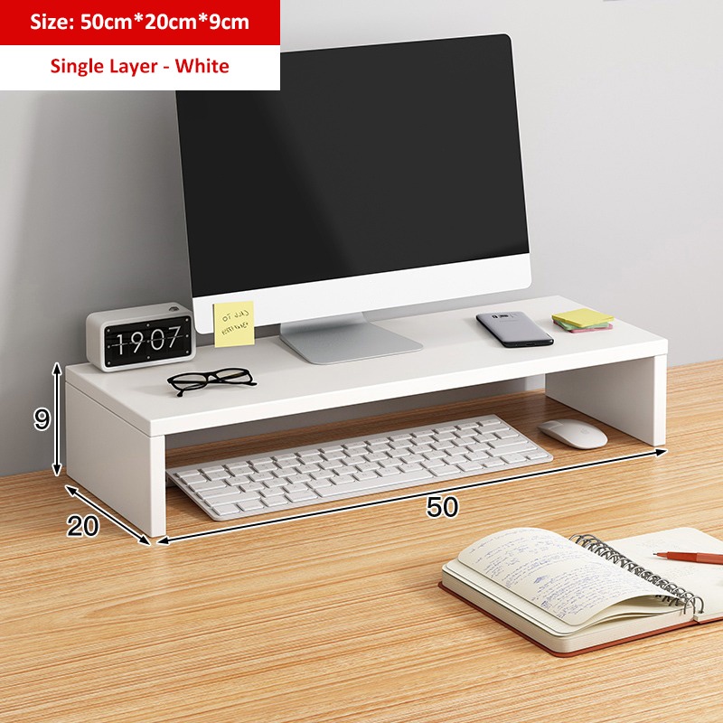 Monitor Stand Computer Screen Increased Holder Wooden Desktop Rack ...