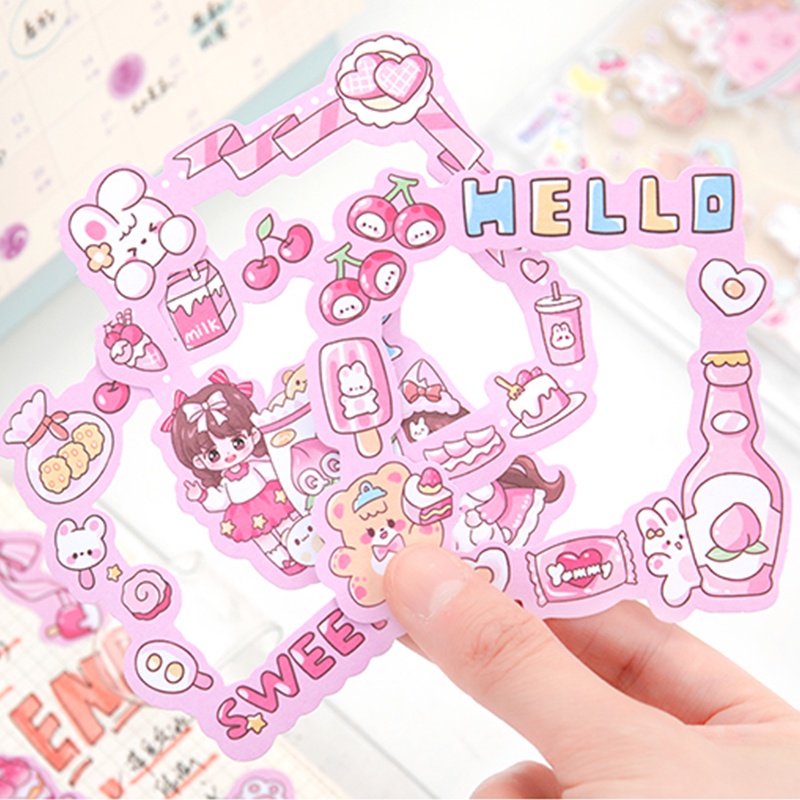 20 Pcs Kawaii Cartoon Girl Series Photo Deco DIY Guka Stickers Pack ...